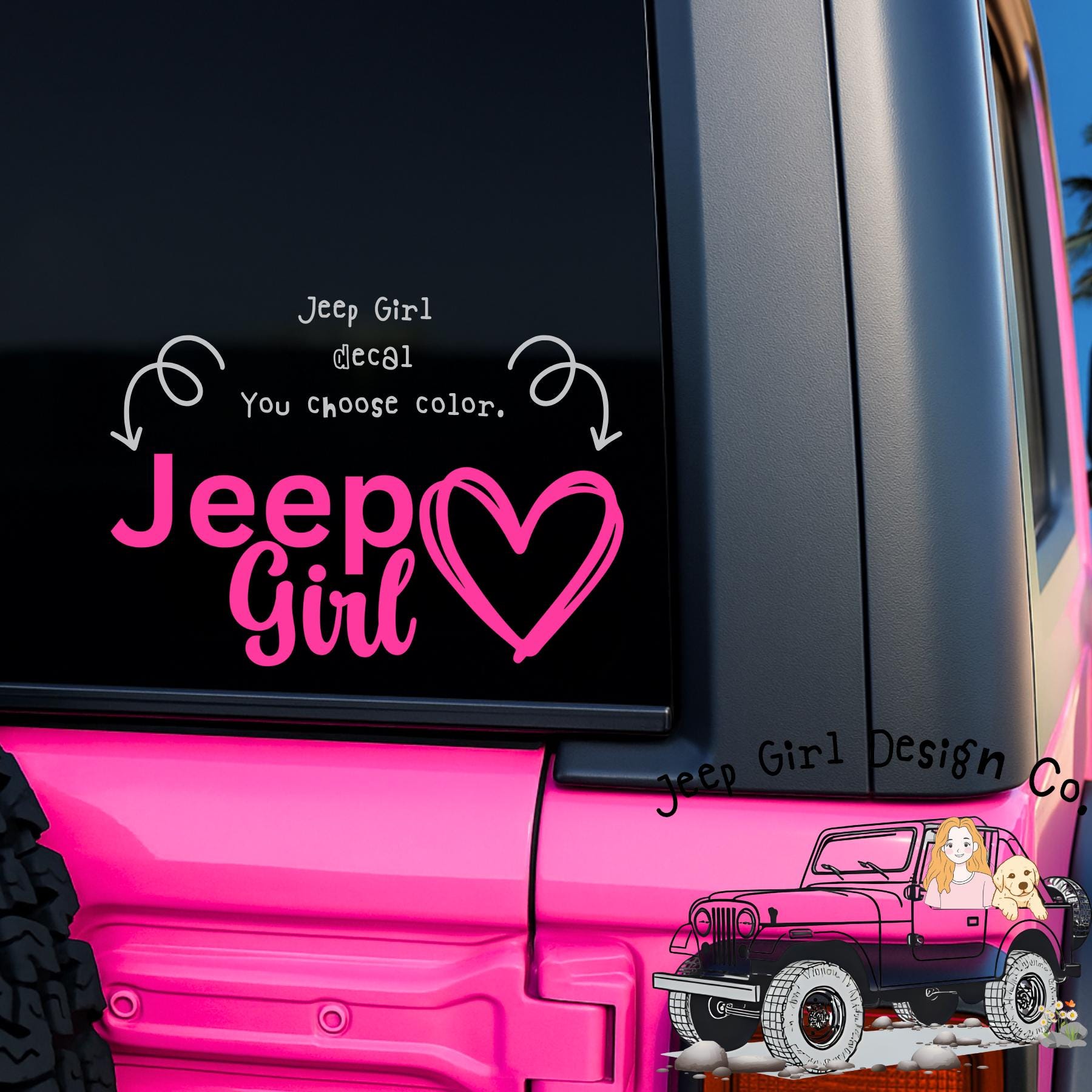 Jeep Girl Decal You Choose Color. Wave Dammit! Approx 8-10". - Etsy