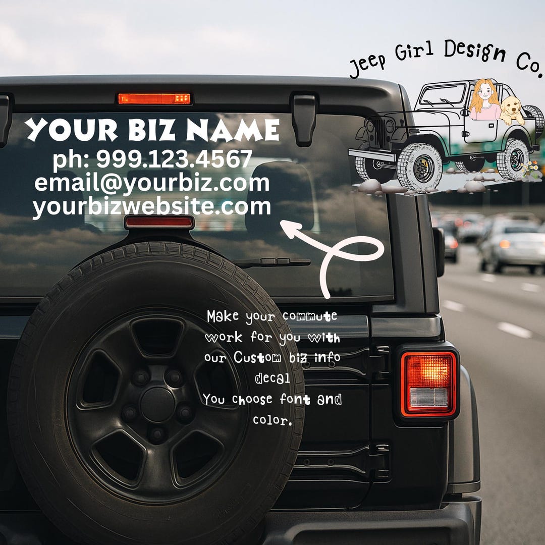 Custom Business Text Name Decal for Jeeps, Cars or Trucks Vinyl Decal ...