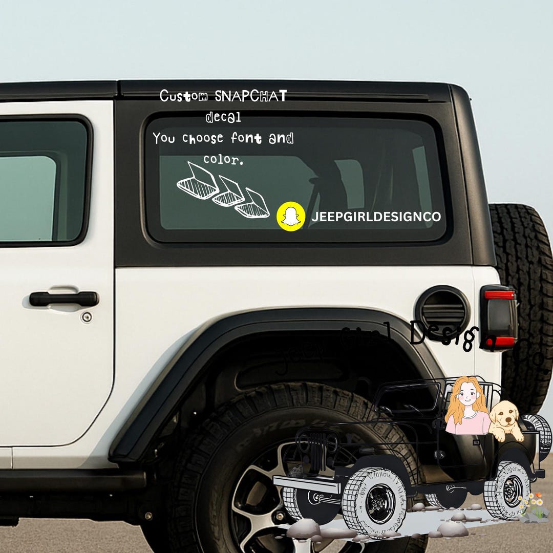 Custom Social Media Snapchat Jeep Decal - Personalized Car Decal - Etsy