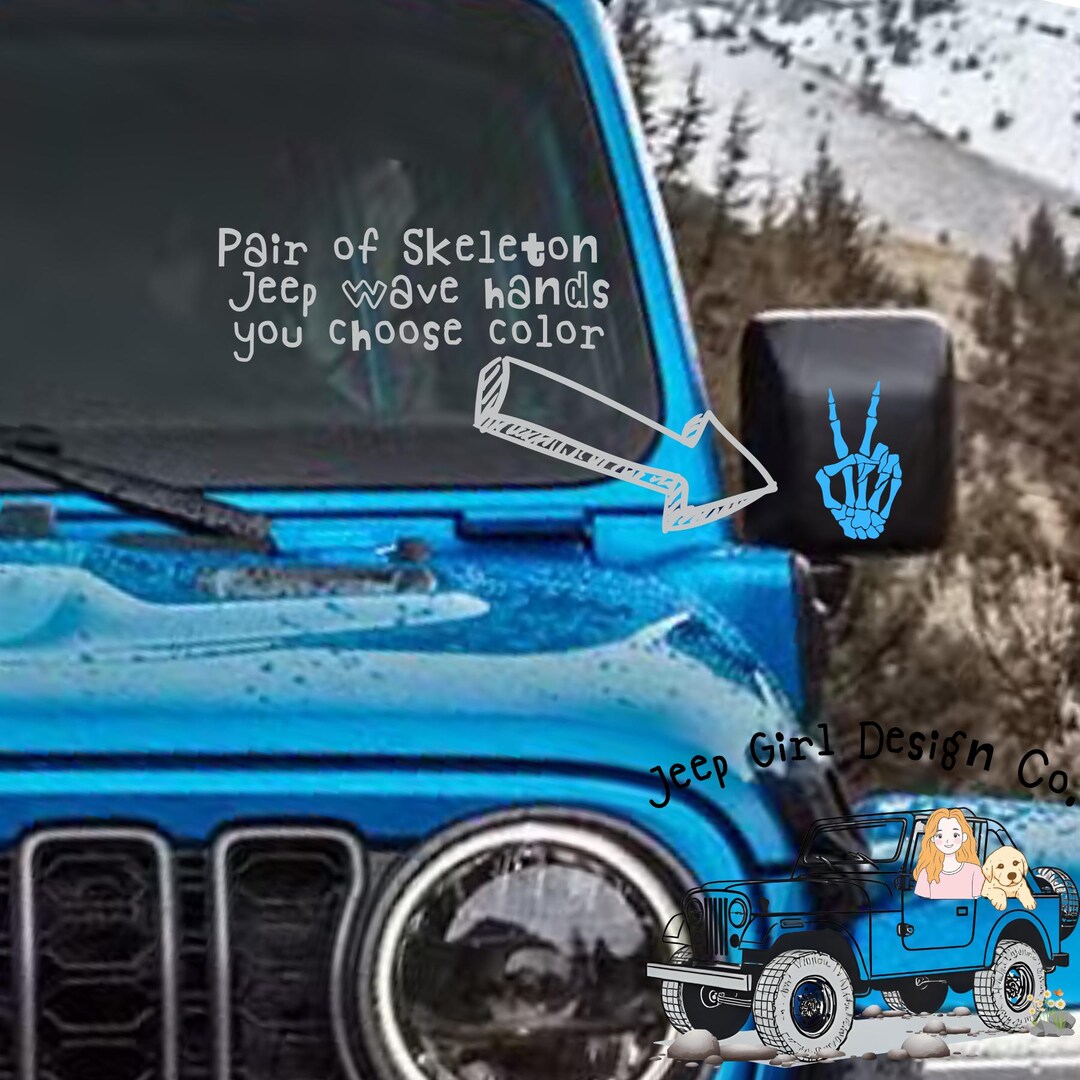 Jeepyinspired Skeleton Hand Wave Decals (2 One Left One Right) for ...