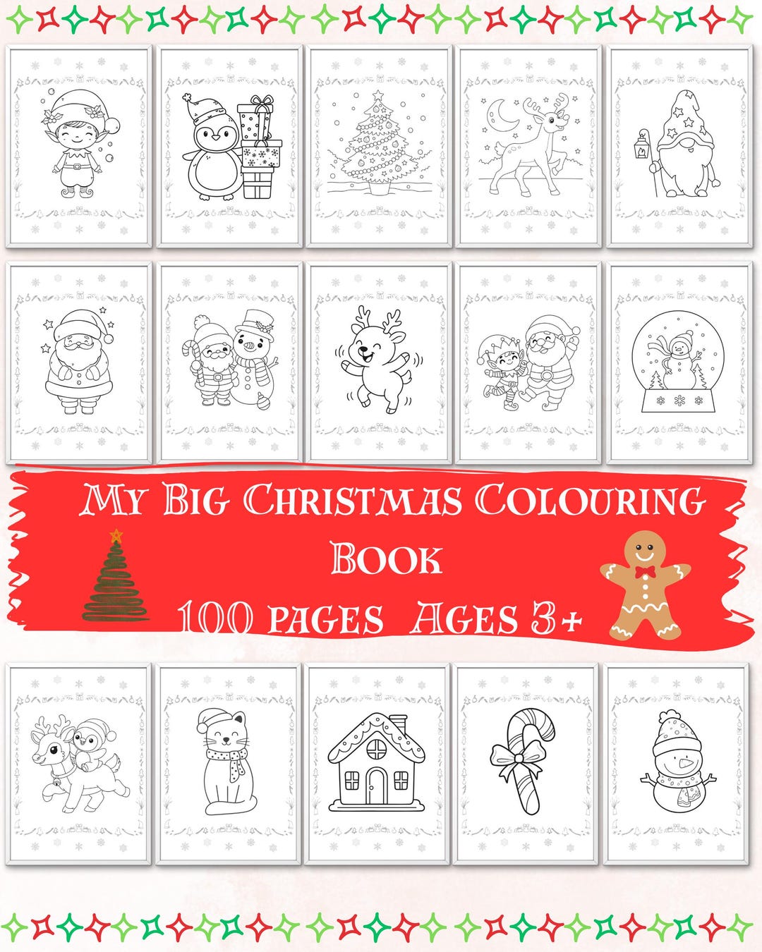 My Big Christmas Colouring Book for Kids Ages 3+ | 100 Pages | Digital ...