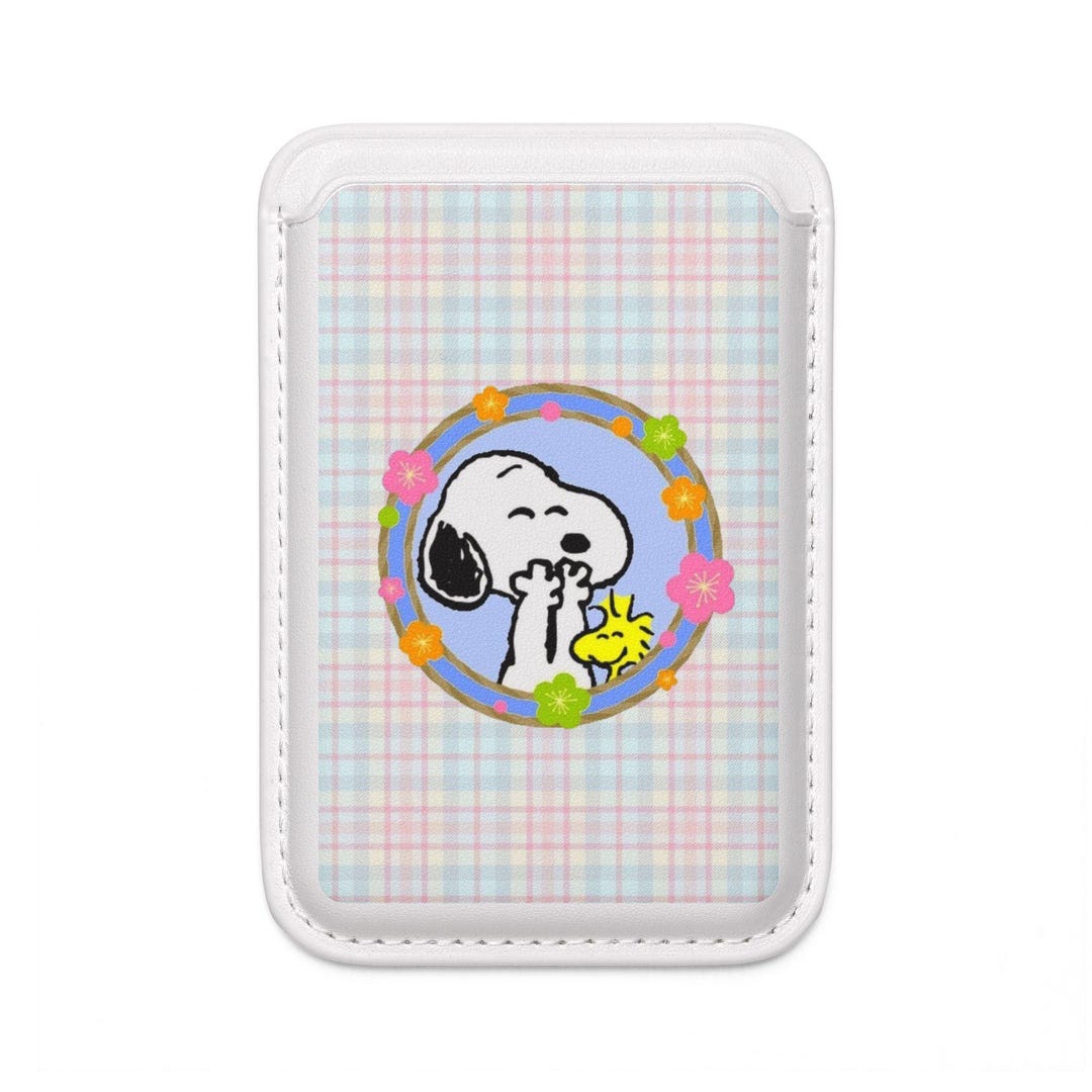 Snoopy and Woodstock Floral Plaid Wallet Magsafe Compatible - Etsy