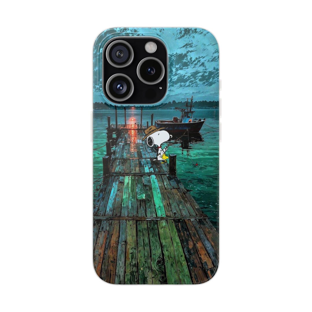 Snoopy Night Pier Phone Case | Flexi Case, Dockside Scene - Etsy