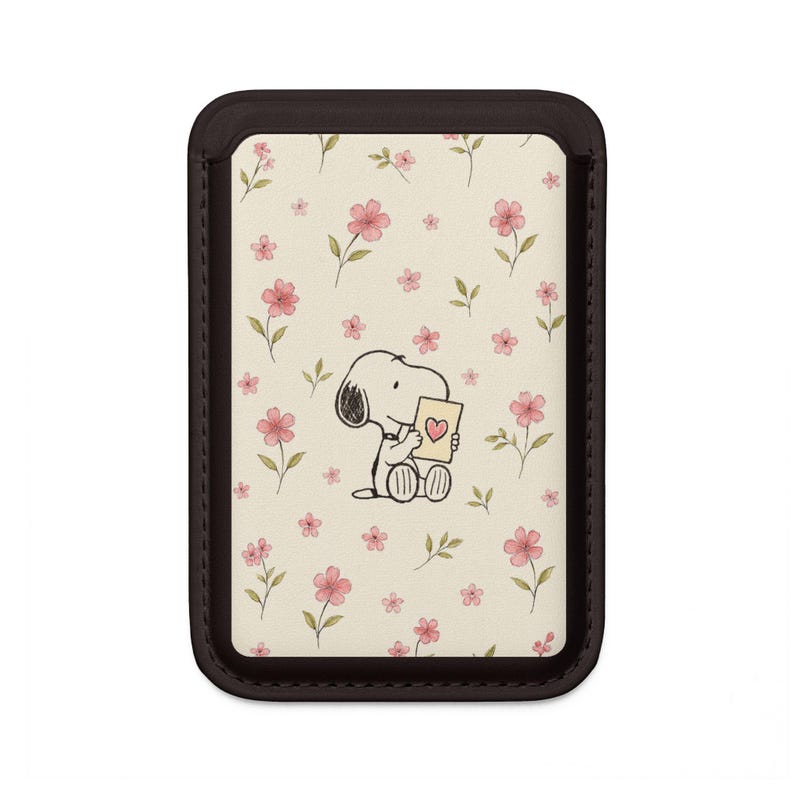 Custom Cute Snoopy Hugging Envelope Floral Vegan Magsafe Wallet - Etsy