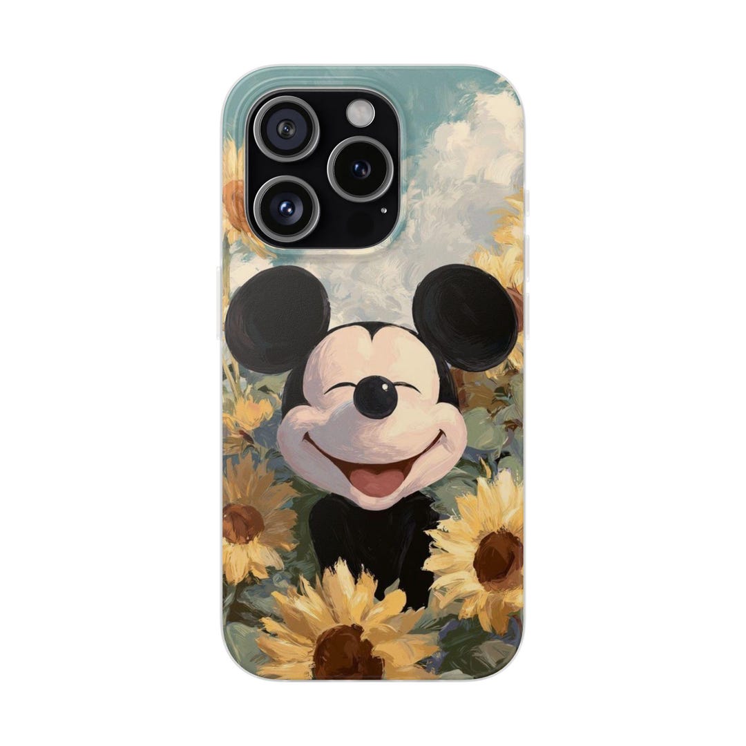 Smiling Mickey Mouse in Sunflowers Phone Case | Flexi Case - Etsy