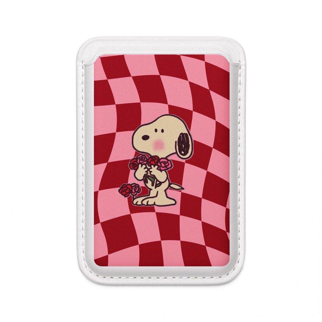 Snoopy With Roses Magsafe Phone Wallet | Vegan Leather - Etsy