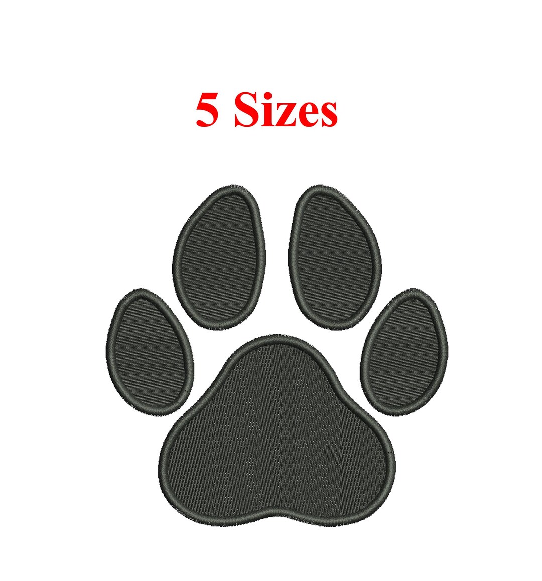 Dog Paw Print Embroidery Design, 5 Sizes (DST File) - Etsy
