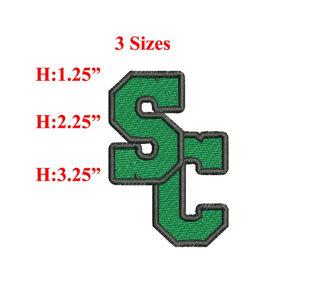 SC Embroidery Design File: Bold Interlocking "sc" Logo (multiple ...