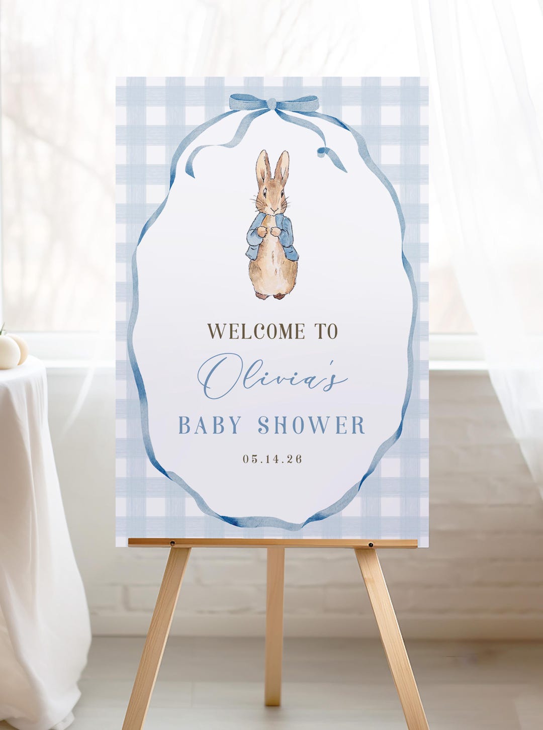 Editable Peter Rabbit Baby Shower Welcome Sign | Bunny Baby Shower ...