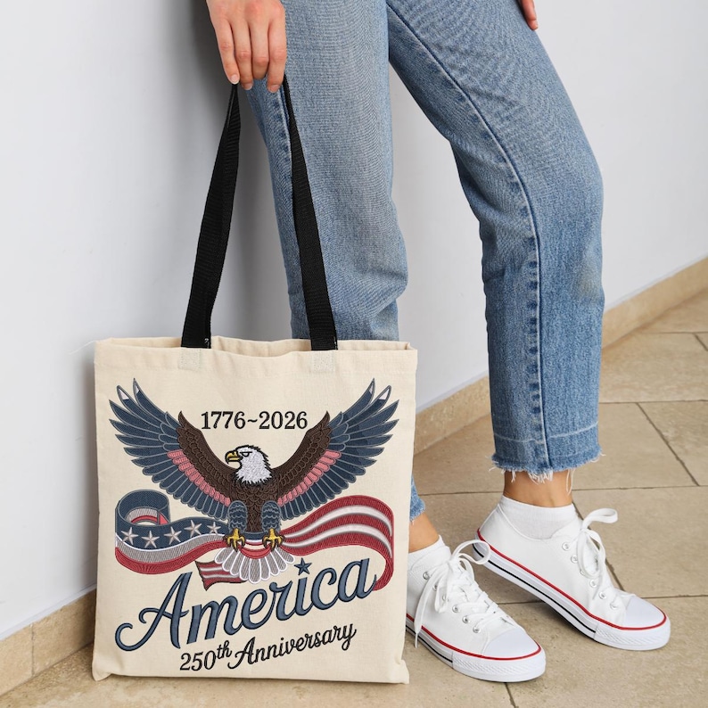 Patriotic Eagle Embroidery Design, 250th Anniversary American Flag File ...