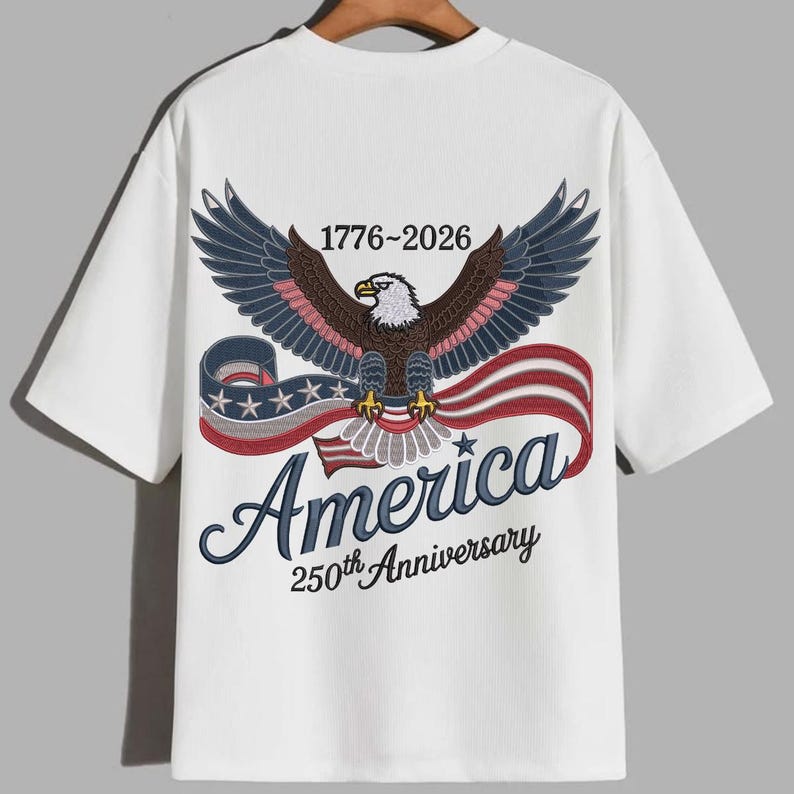 Patriotic Eagle Embroidery Design, 250th Anniversary American Flag File ...