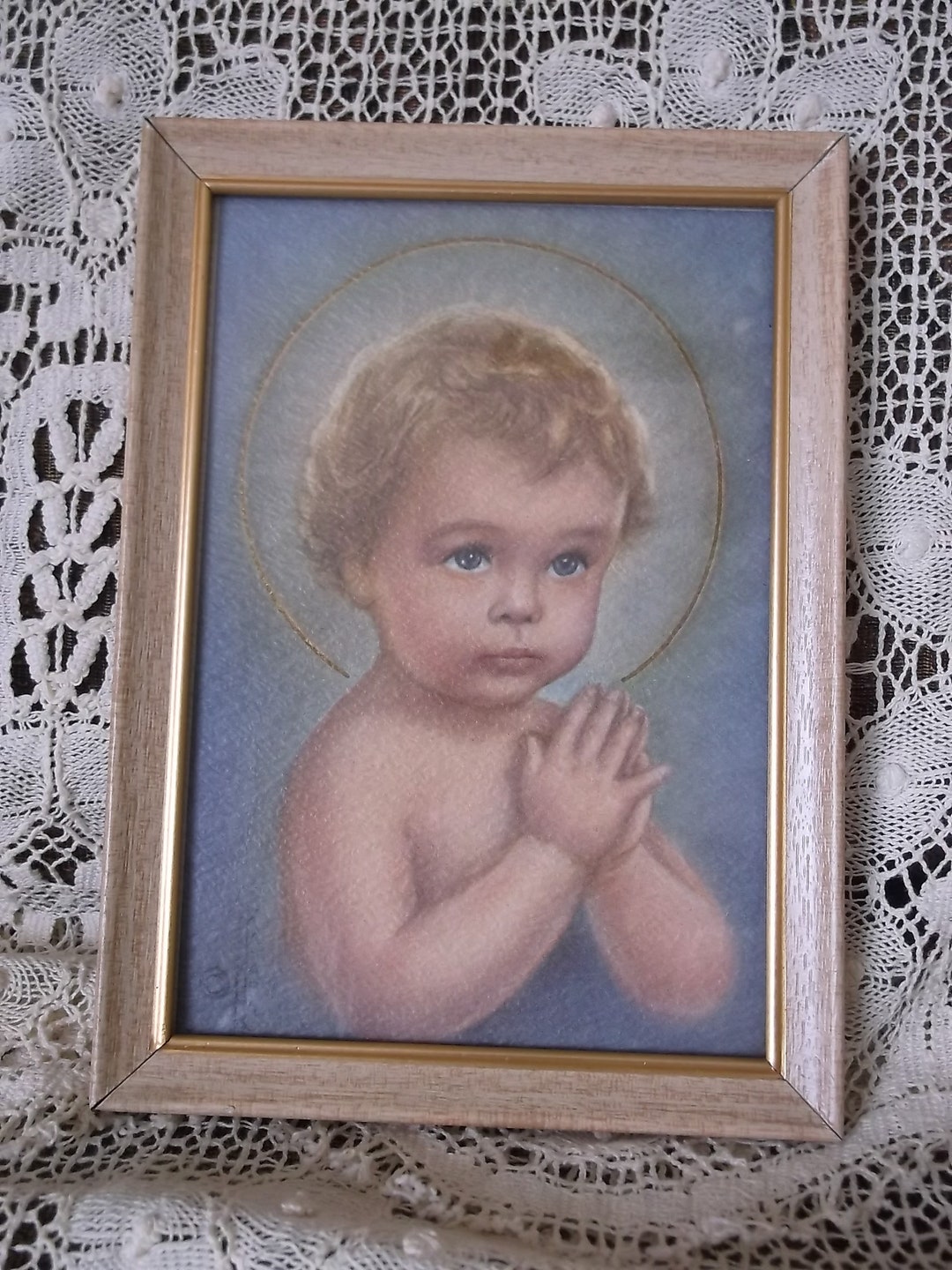 Vintage Picture Small Holy Child Jesus in Prayer Angelic - Etsy