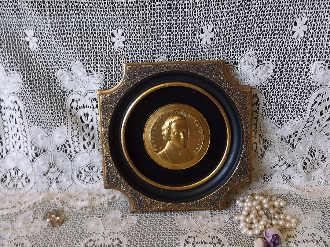 Vintage Coin Wall Decor, Black and Goldtone, Faux Coin Decor - Etsy