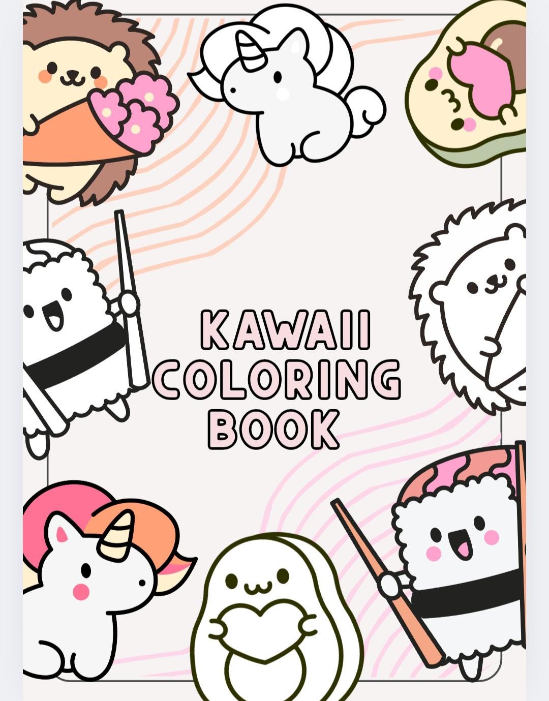 Kawaii Food Coloring Book 24 Cute Pages for Kids Printable Coloring ...