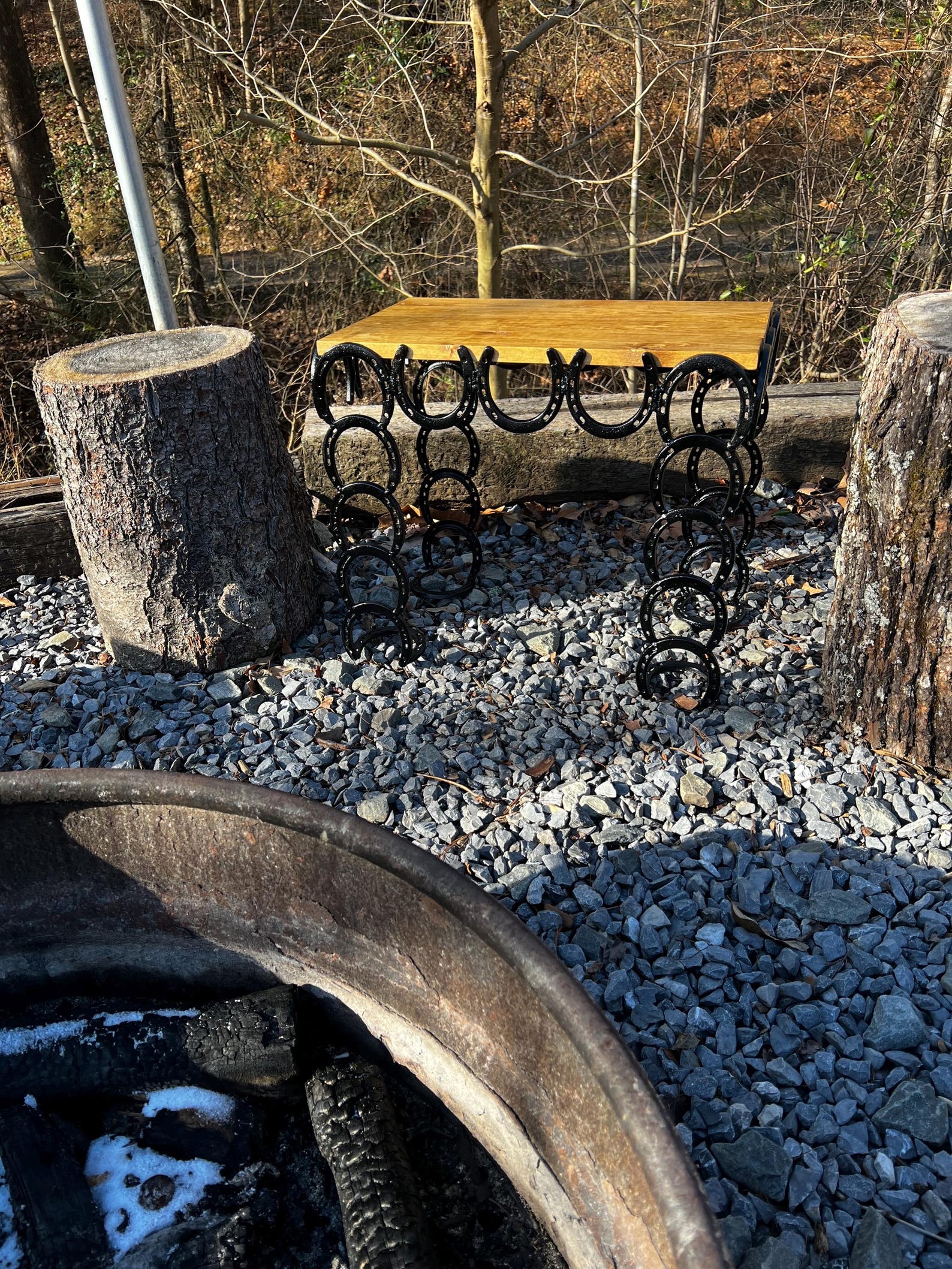 Handcrafted Horseshoe Side Table - Etsy