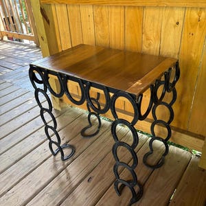 Handcrafted Horseshoe Side Table - Etsy