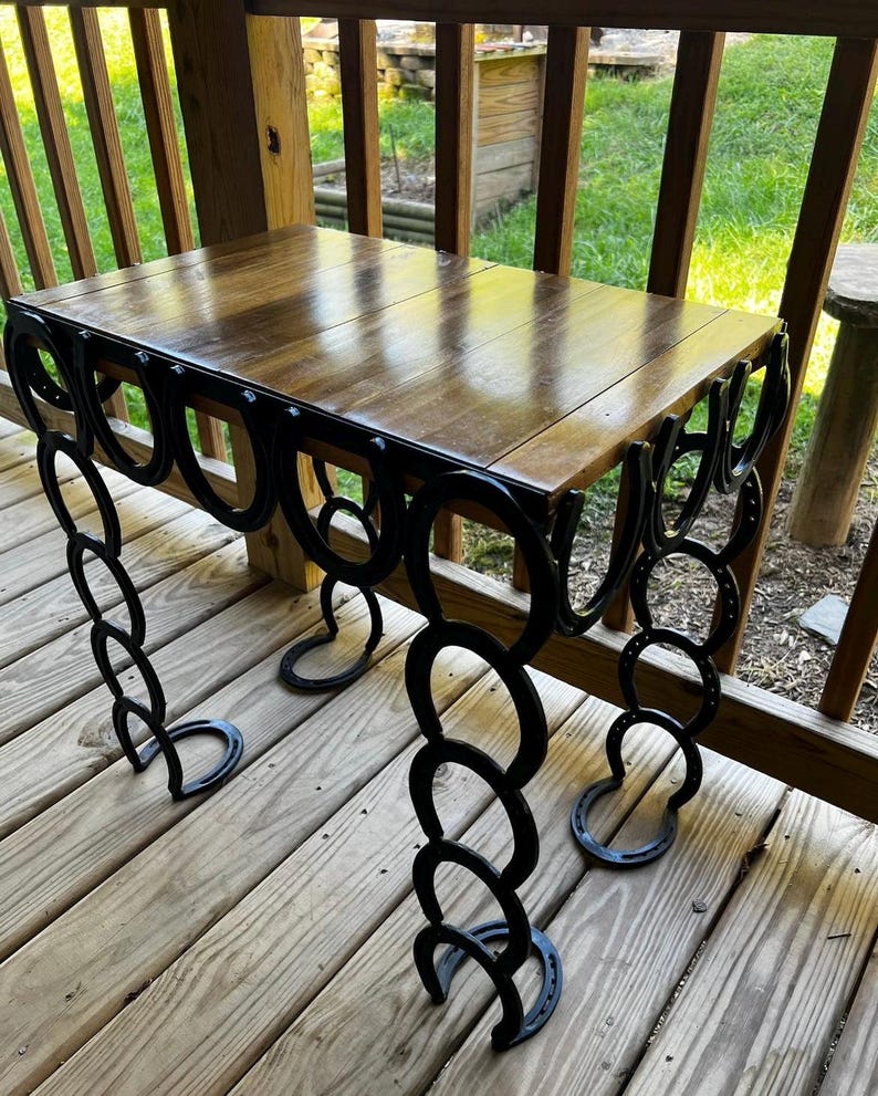 Handcrafted Horseshoe Side Table - Etsy