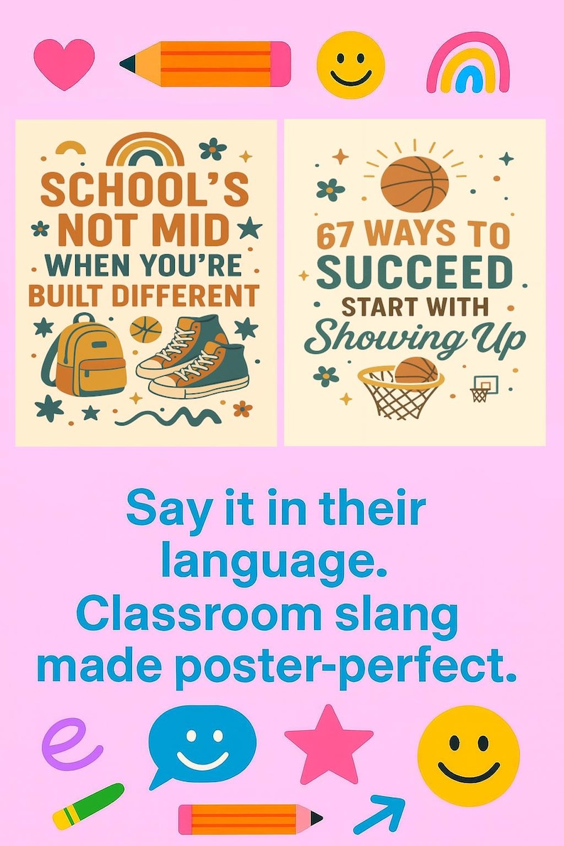 Gen Z Slang Classroom Posters: Funny Motivational Wall Art (15 Pack ...