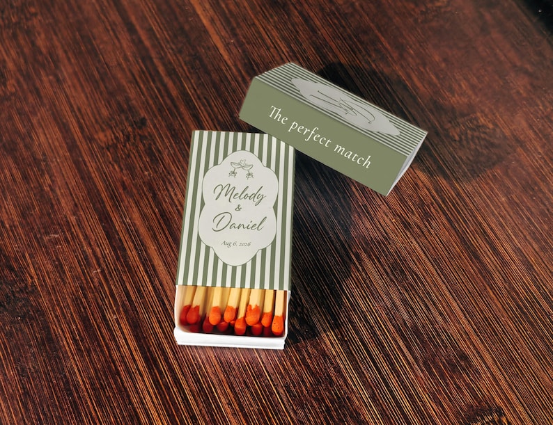 Personalized Vintage Wedding Matchboxes, Custom Initials & Names ...