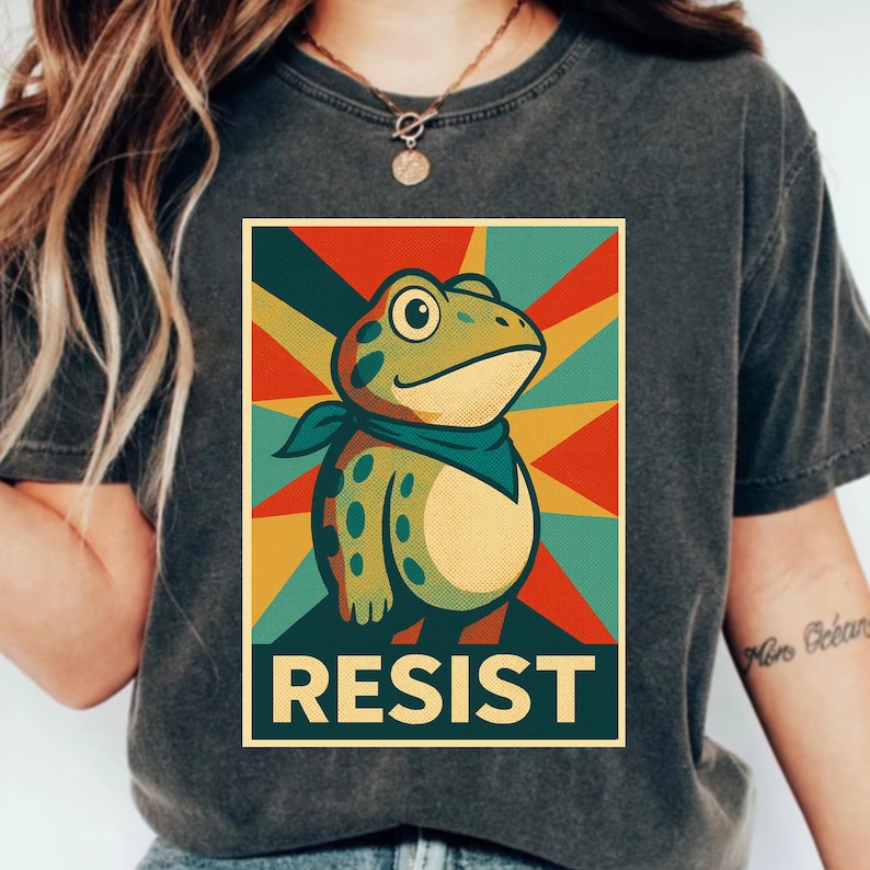 Frog Resist Portland Frog Protest, Anti-ice Demo Art, Vintage Portland ...