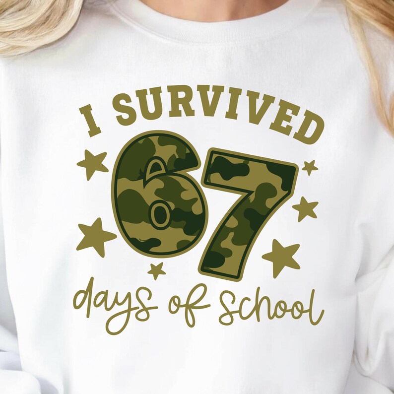 I Survived 67 Six Seven Days of School PNG, Six Seven Army Boys Kids ...
