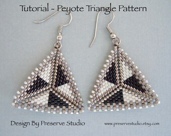 Beading Tutorial Peyote Pattern Beaded Earring Tutorial | Etsy