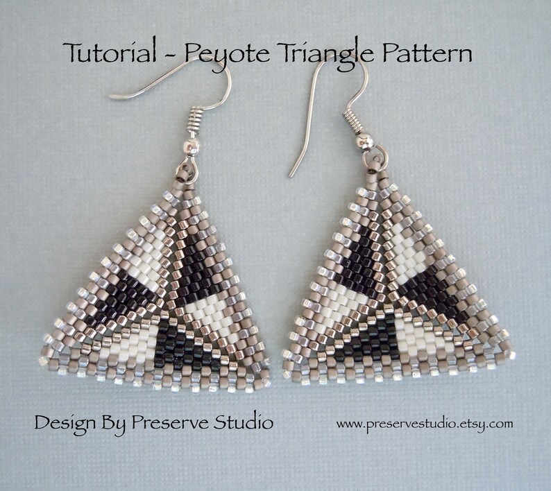 Peyote Earring Pattern, Peyote Triangle, Seed Bead Pattern, Bead ...