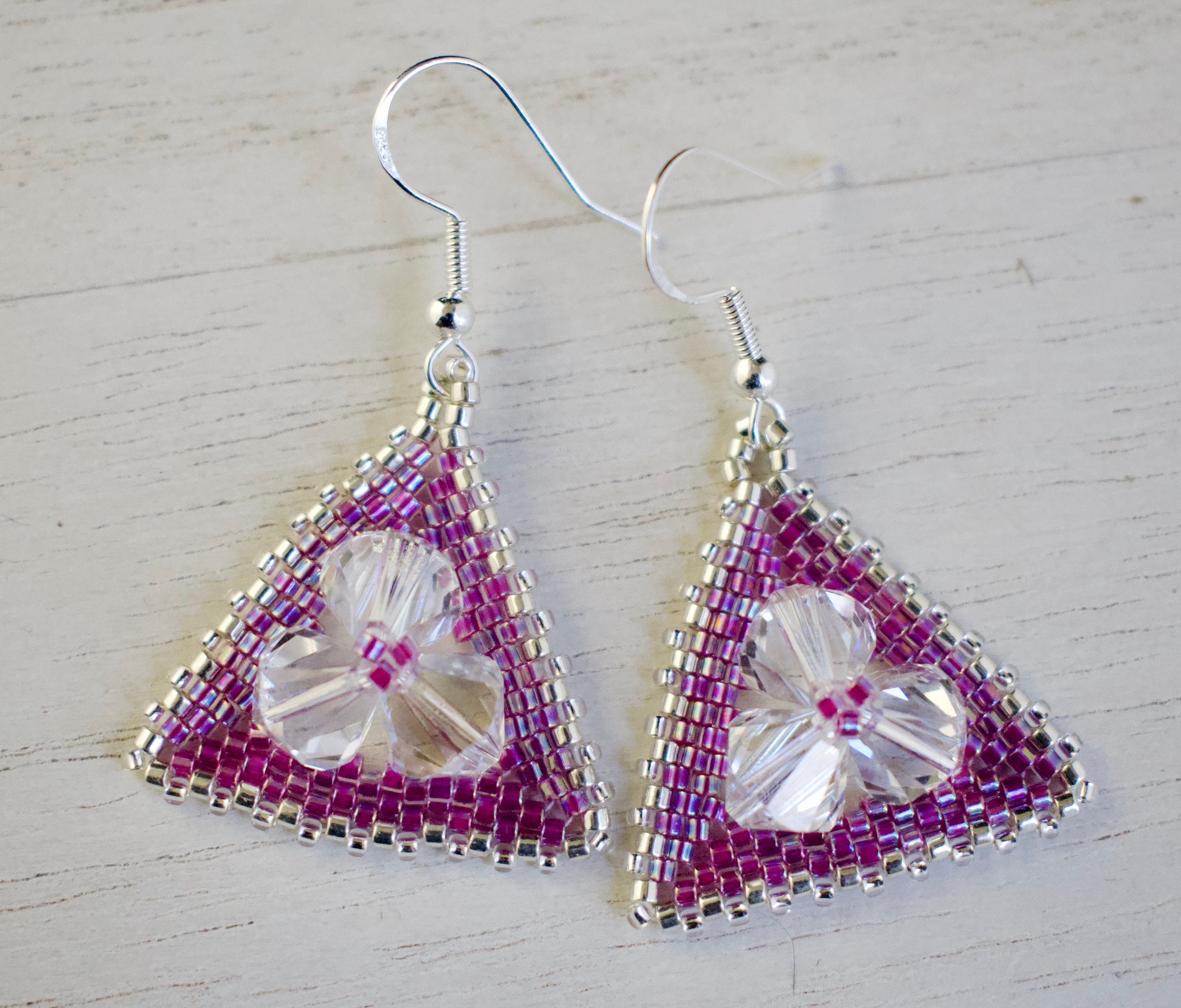 Peyote Crystal Earrings, Earring Tutorial, Delica Bead Pattern - Etsy