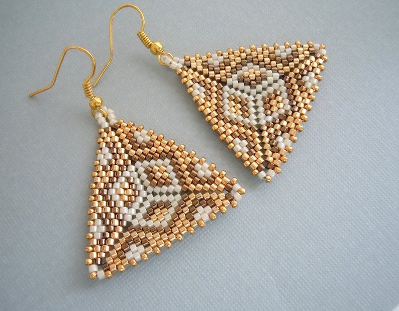 Peyote Triangle Earring Pattern, Seed Bead Pattern, Bead Triangle ...