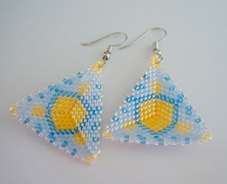 Peyote Earring Pattern, Seed Bead Pattern, Delica Bead, Triangle ...