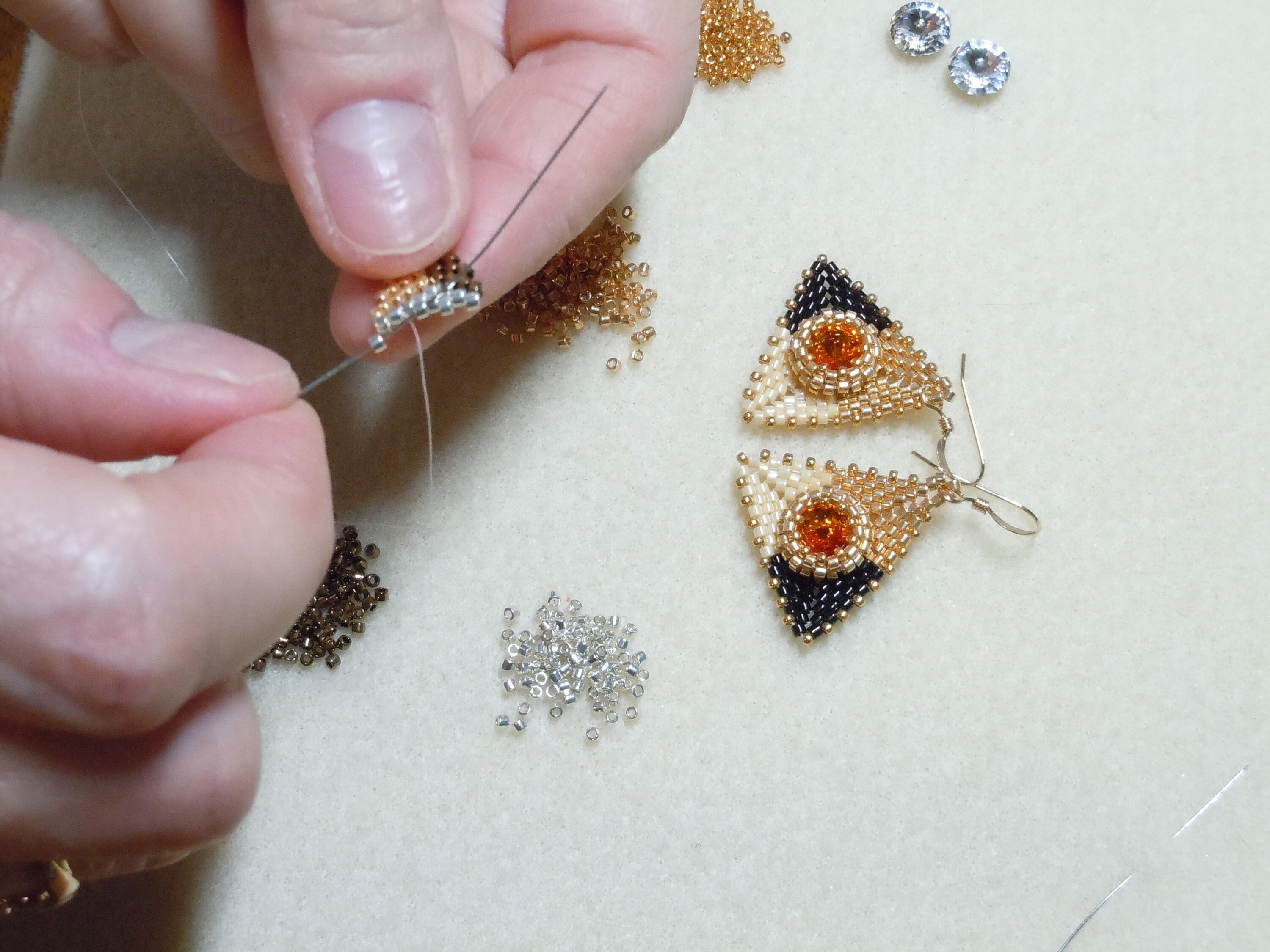 Peyote Triangle Pattern, Beading Tutorial, Beaded Earring Tutorial ...