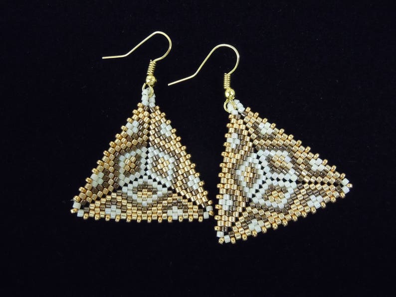 Peyote Triangle Earring Pattern, Seed Bead Pattern, Bead Triangle ...