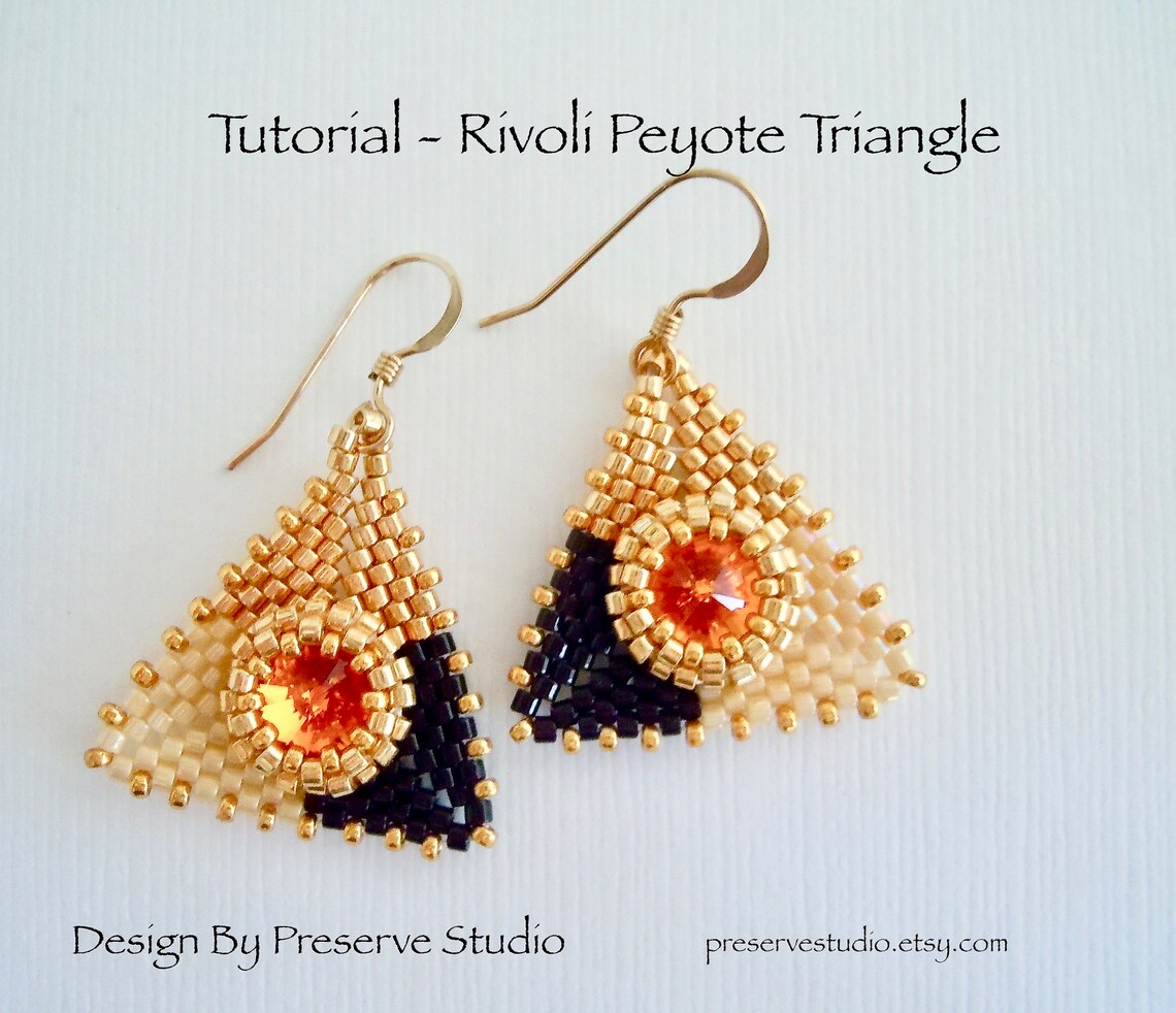 Peyote Triangle Pattern Beading Tutorial Beaded Earring | Etsy