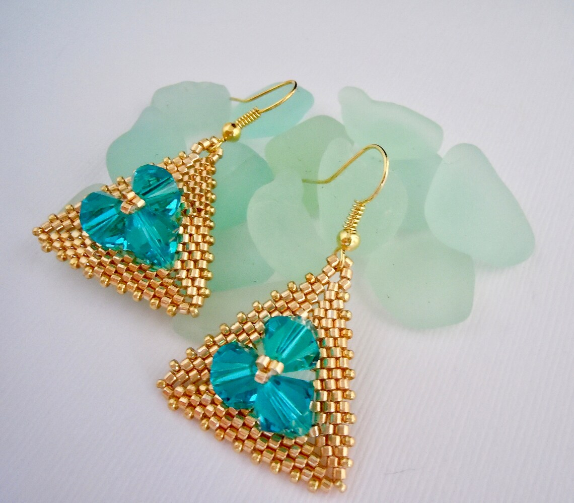 Peyote Triangle Delica Seed Bead Pattern Triangle Earrings - Etsy Canada