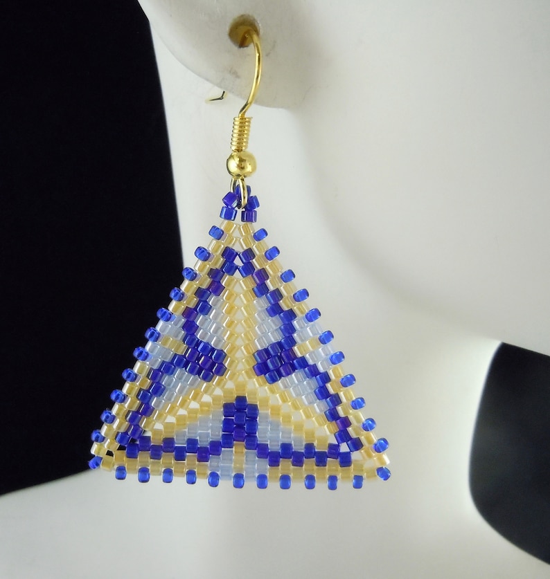 Peyote Earring Pattern, Seed Bead Pattern, Delica Bead, Triangle ...