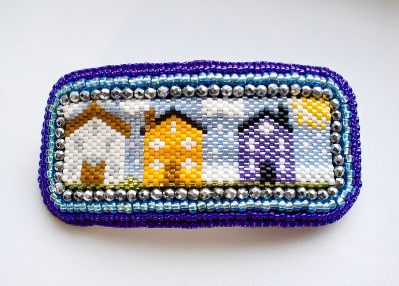 Beaded Barrette Tutorial, Bead Embroidery, Tutorial, Beaded Barrette ...