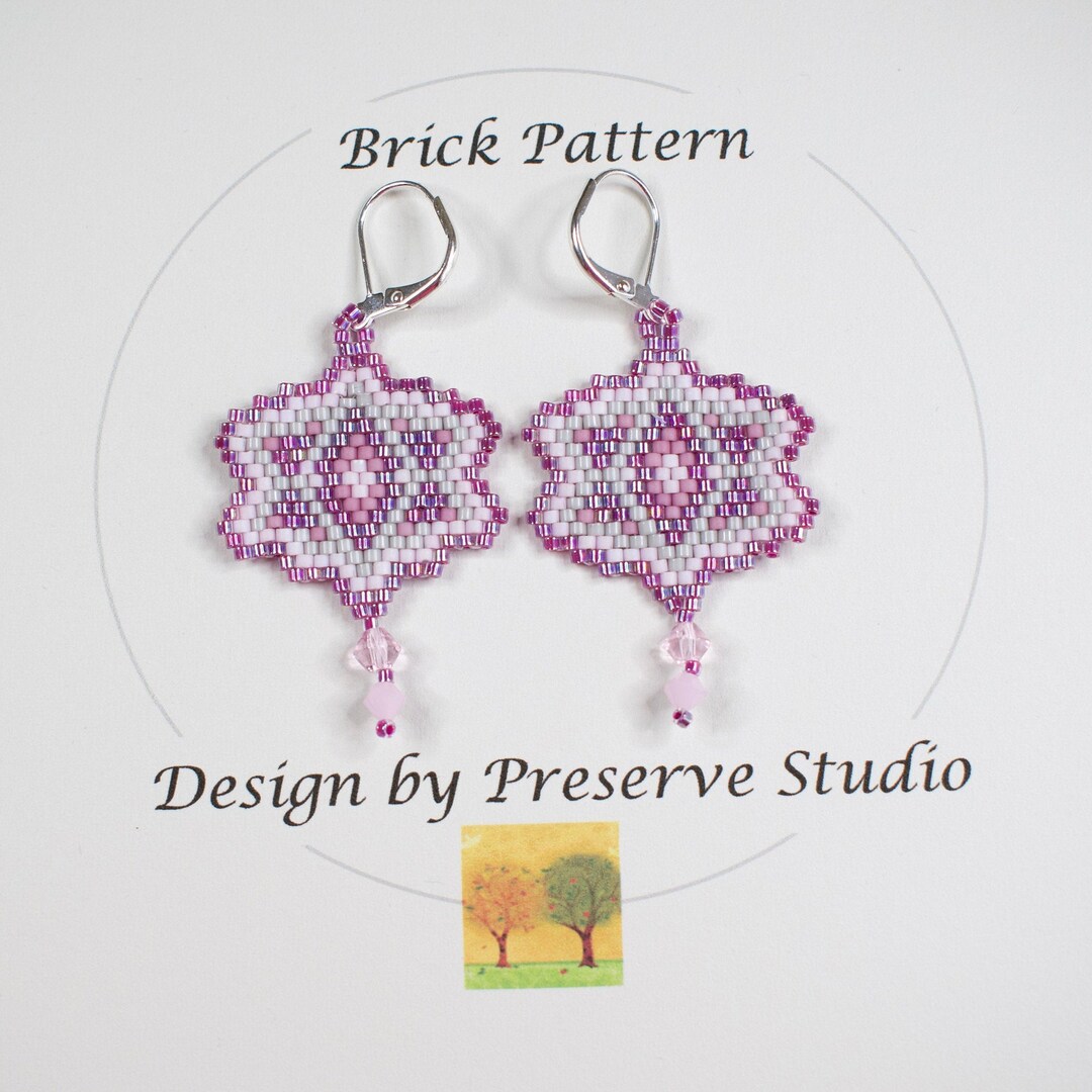 Brick Stitch Pattern, Beaded Earring Tutorial, Brick Earring Pattern ...