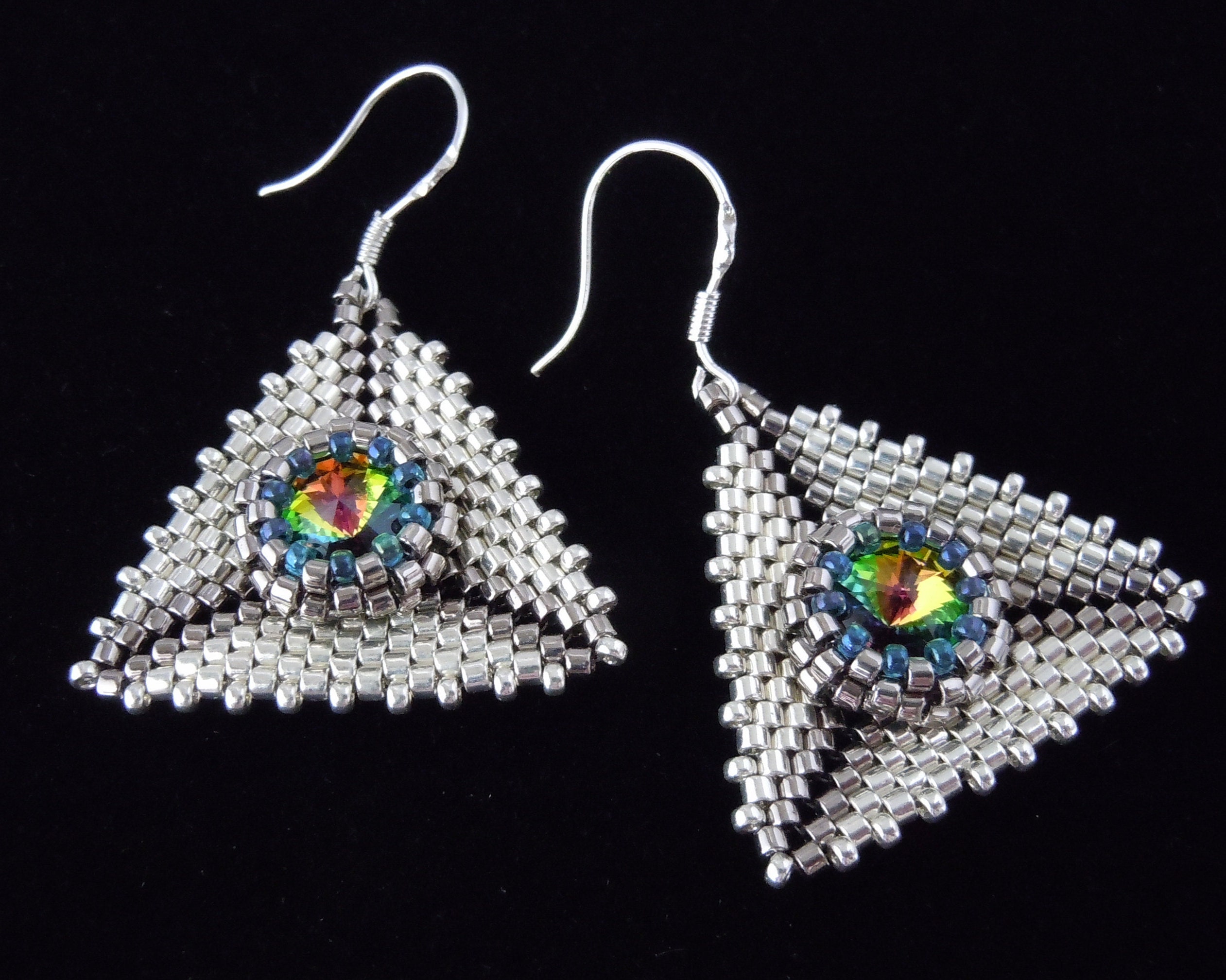 Peyote Triangle Pattern, Beading Tutorial, Beaded Earring Tutorial ...