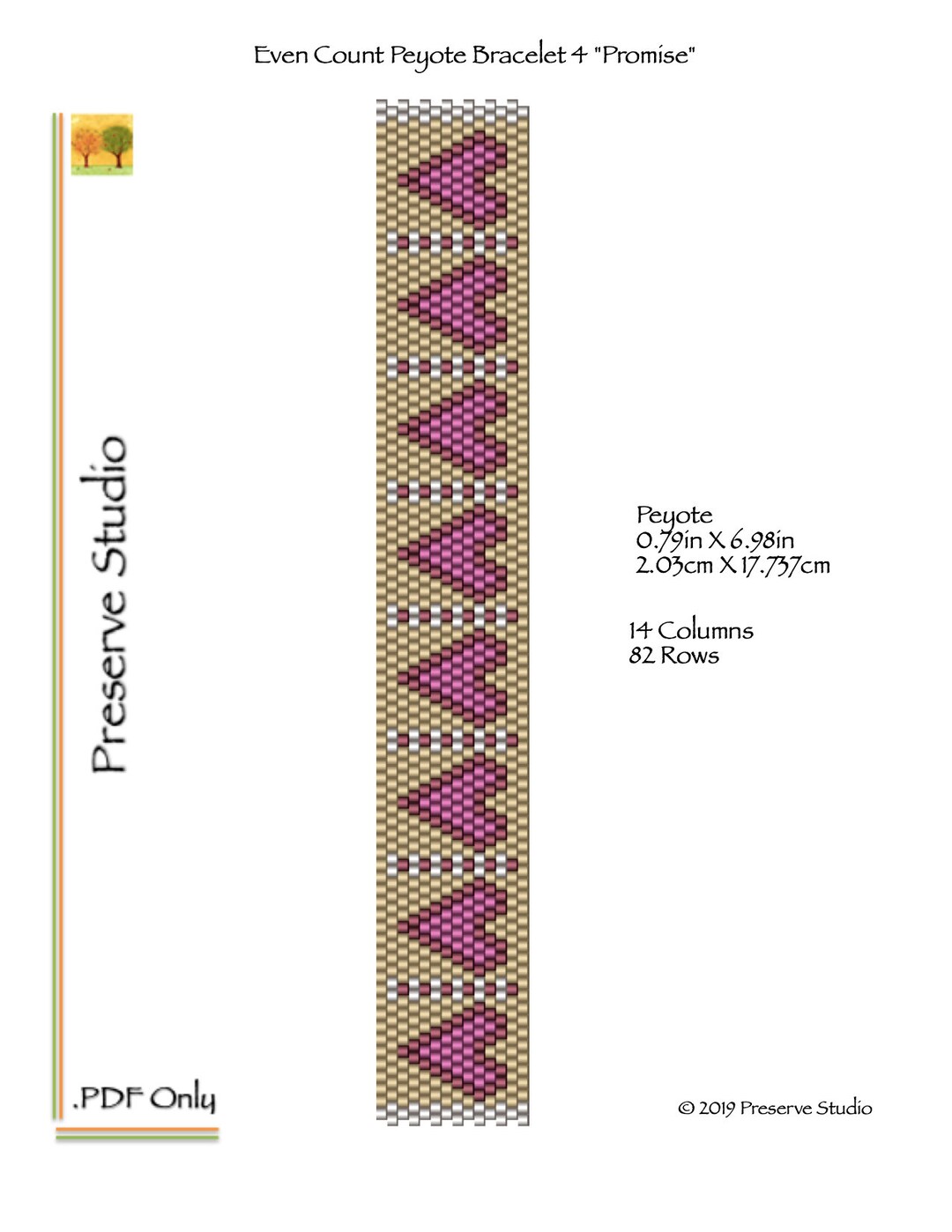 Even Count Peyote Pattern Beaded Bracelet Pattern Peyote - Etsy