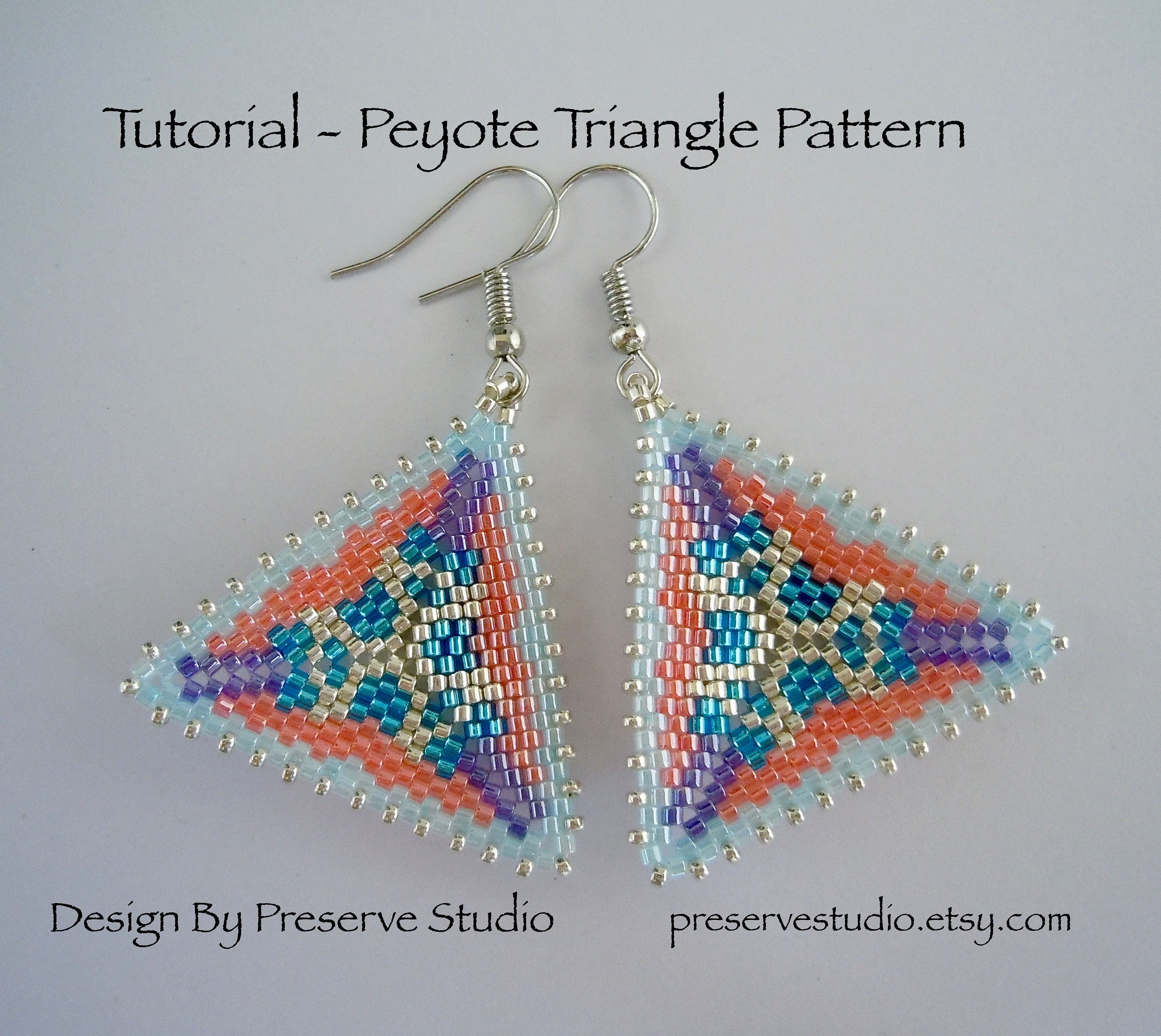 Peyote Earring Pattern, Seed Bead Pattern, Delica Bead, Triangle ...
