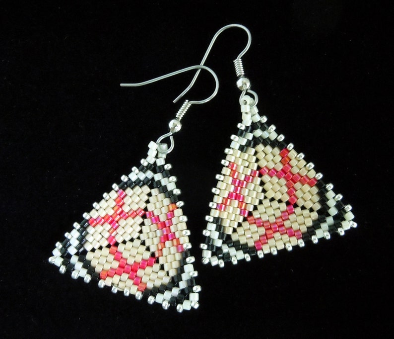 Peyote Triangle Pattern Earring Pattern Seed Bead Earrings - Etsy
