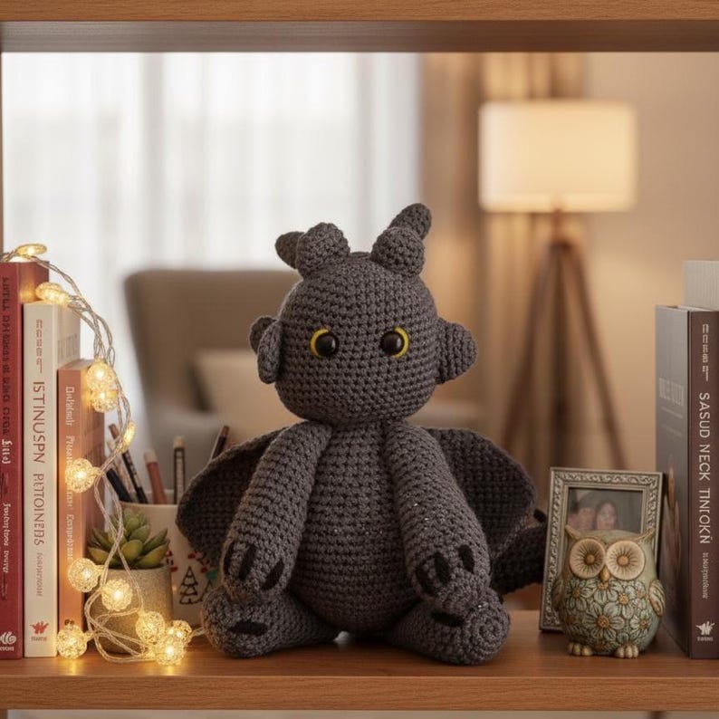 Toothless Dragon Crochet Pattern | Night Fury Inspired Plush Amigurumi ...