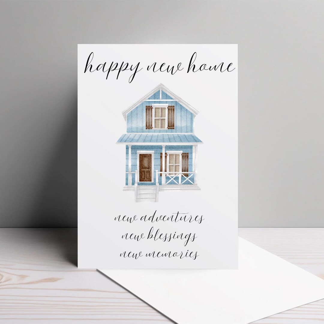 Handmade Housewarming Card: Watercolor New Home Greeting Card - Etsy