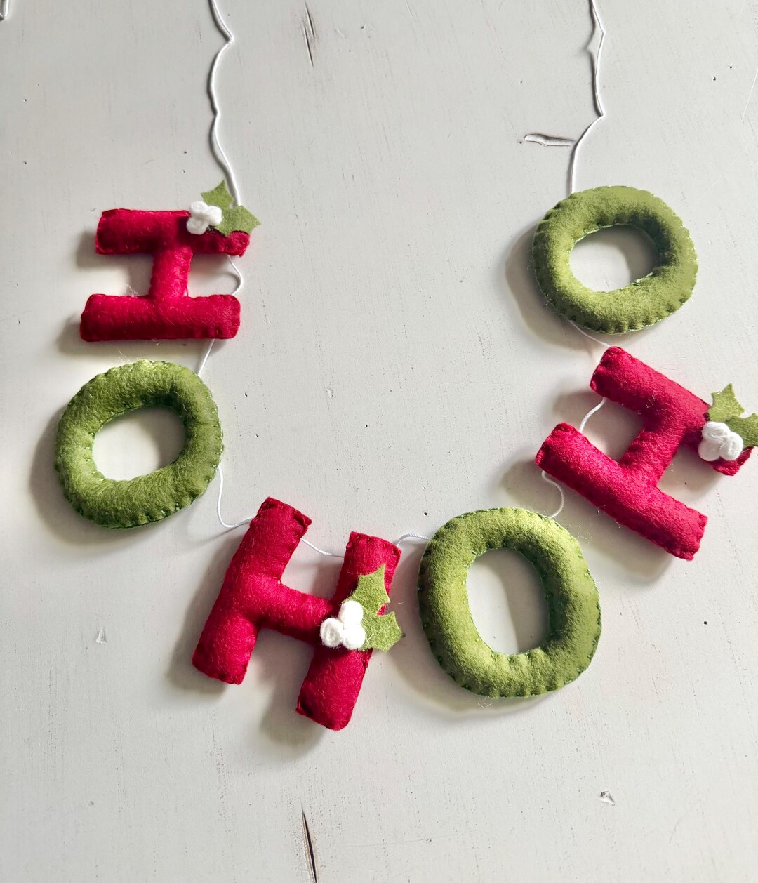 Puff Ho Ho Ho Felt Banner, HANDMADE, Christmas Decor, Gifts, Holiday ...