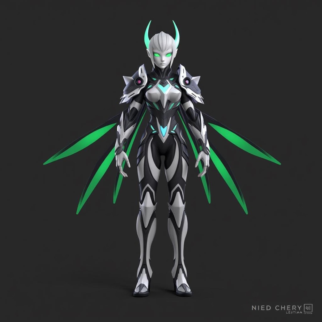 Aegis Chroma – Futuristic Fantasy Warrior Digital Art | Sci-fi Anime ...