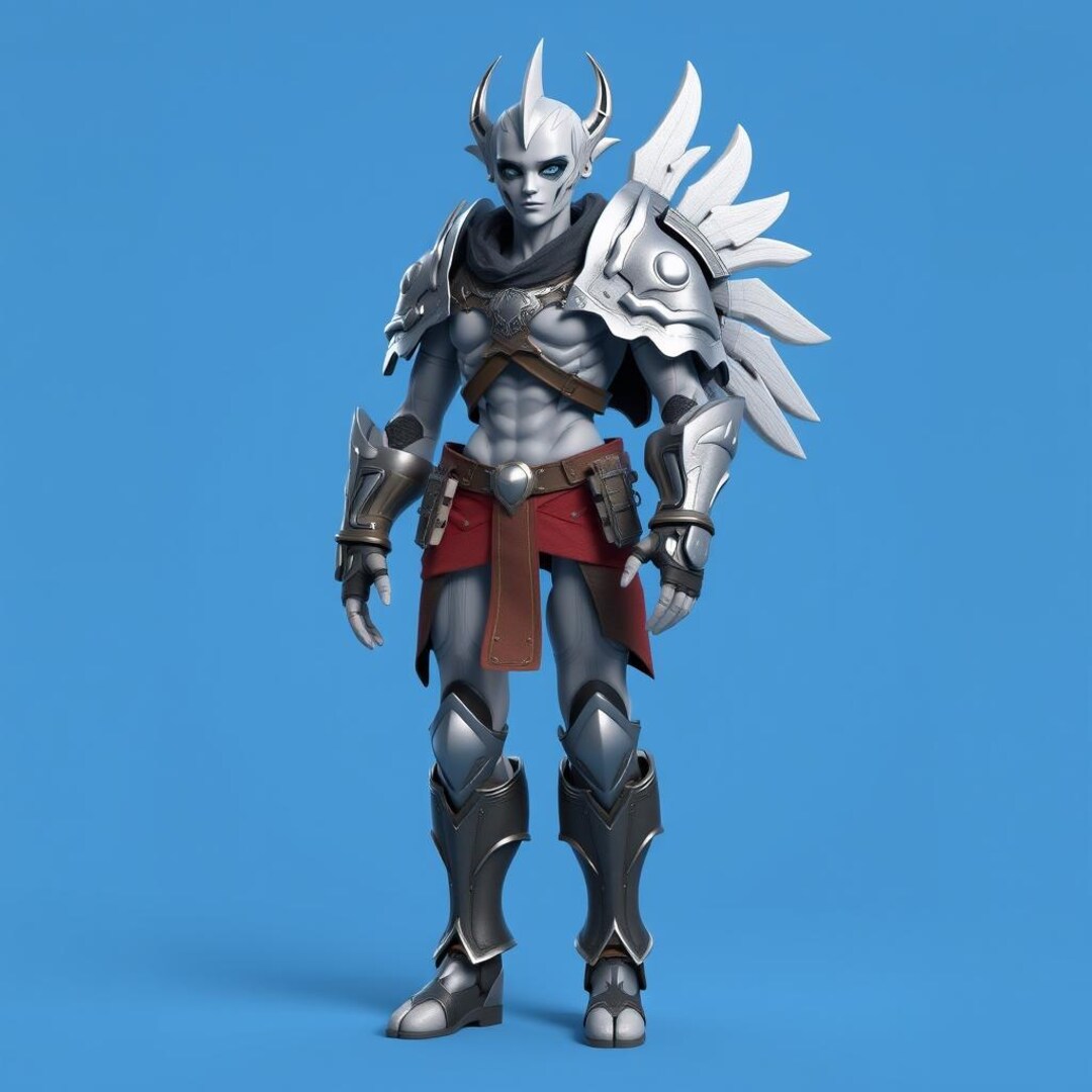 Aegis – Digital 3D Artwork | Futuristic Fantasy Character Wall Art ...