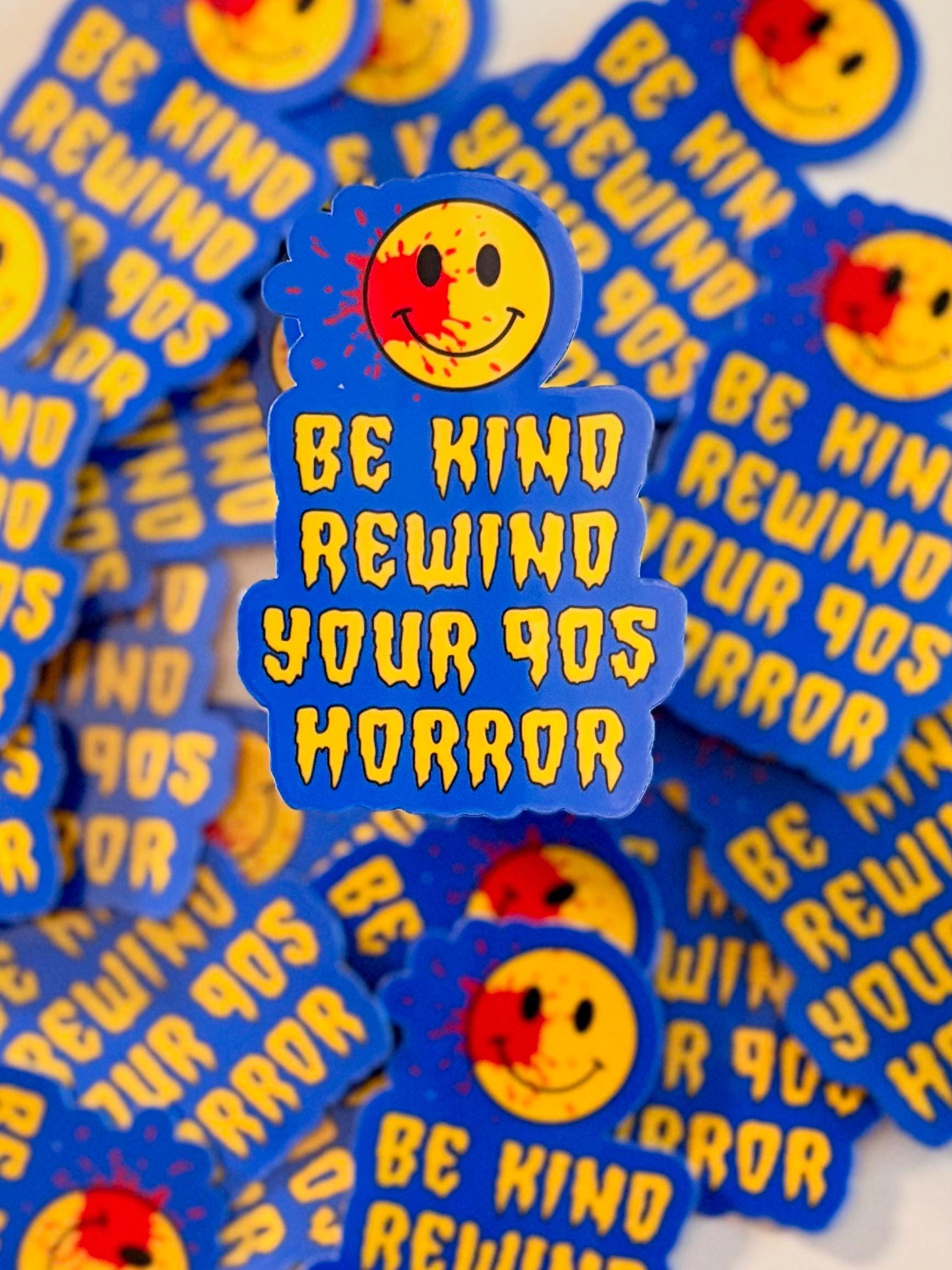 90s Horror Movie Sticker: Be Kind Rewind Retro Vinyl Decal - Etsy