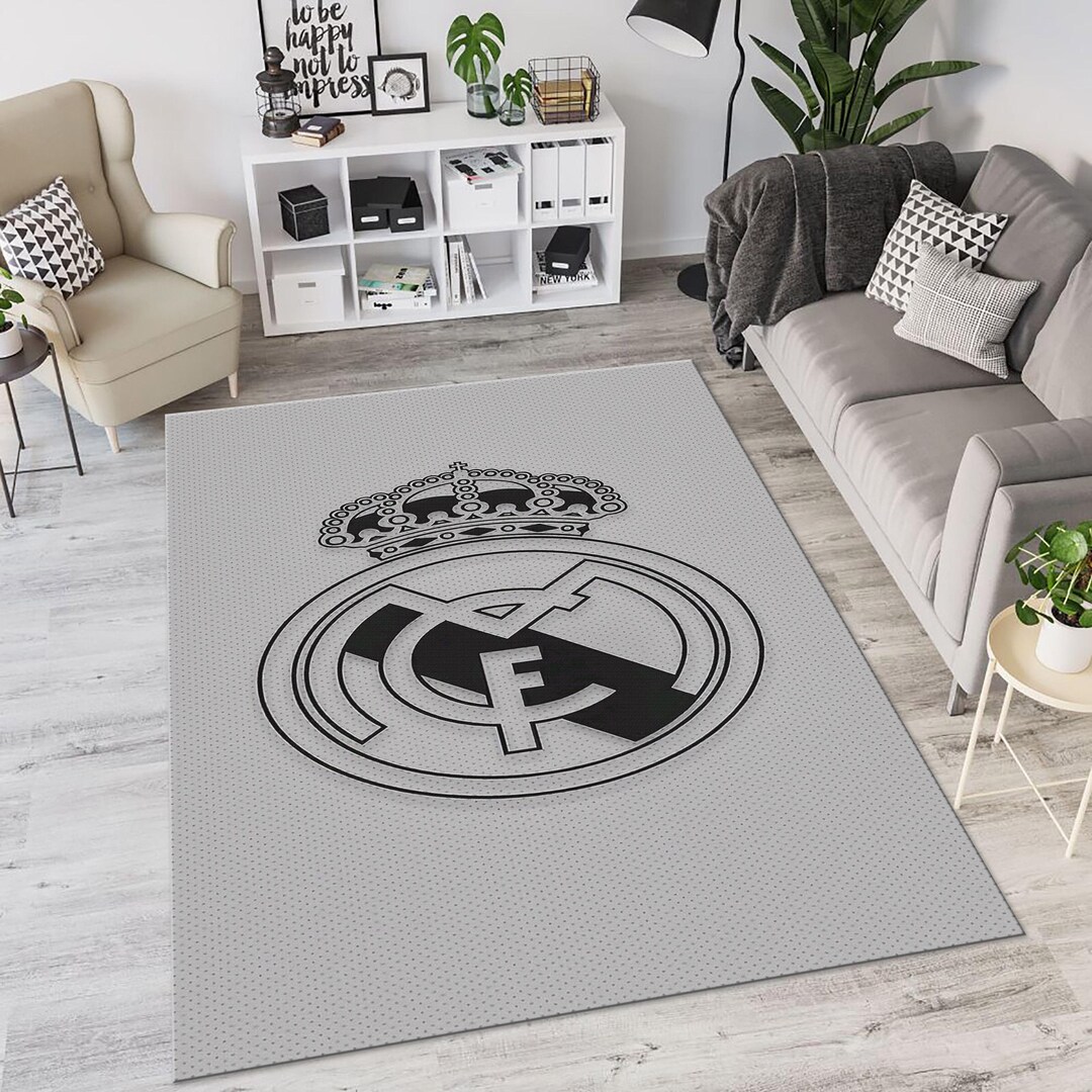 Real Madrid Team Rug: Football Club Crest Area Rug - Etsy UK