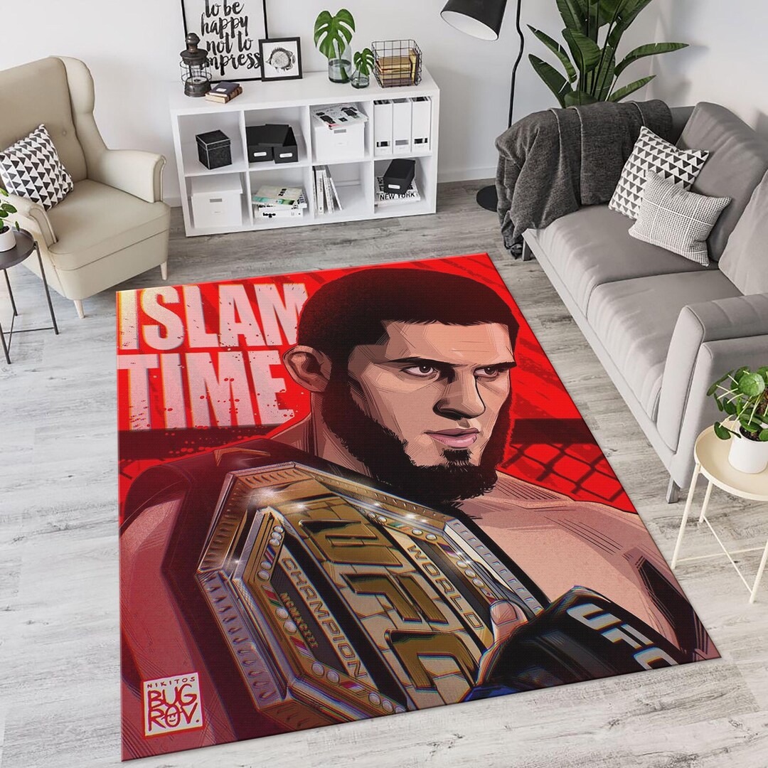 Islam Makhachev UFC Champion Rug, MMA Fighter Fan Gift, Lightweight ...
