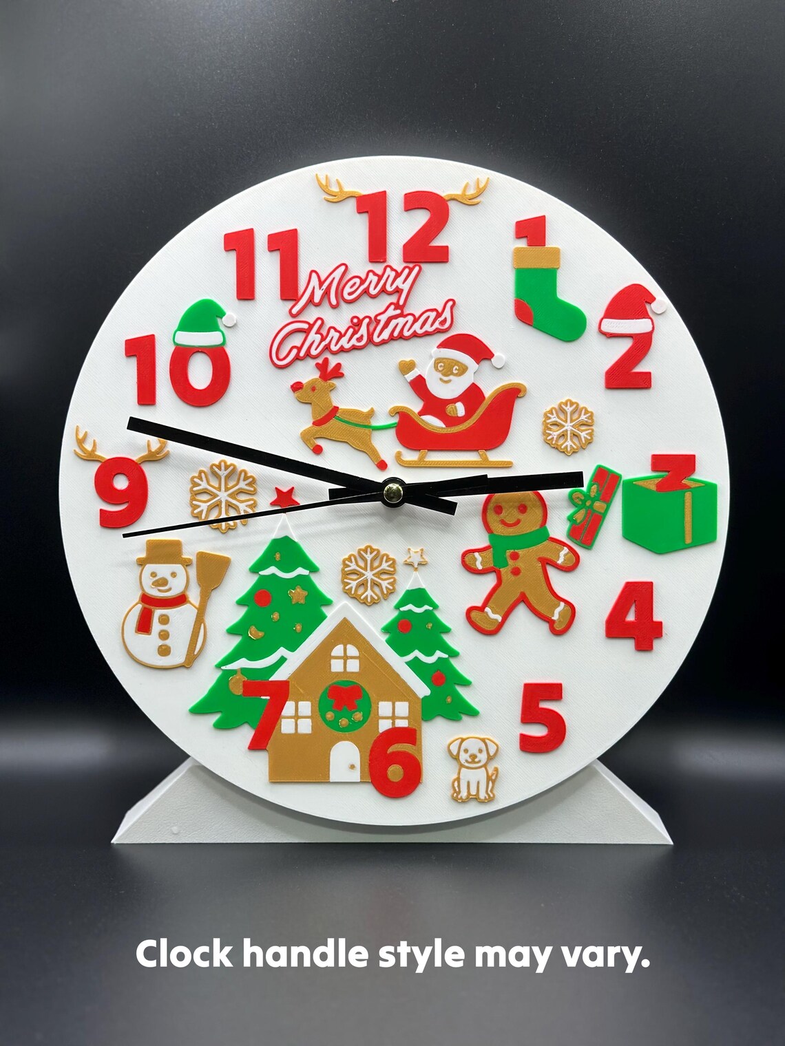Christmas Clock – 3D Printed – Wall or Desk – 10" - Etsy
